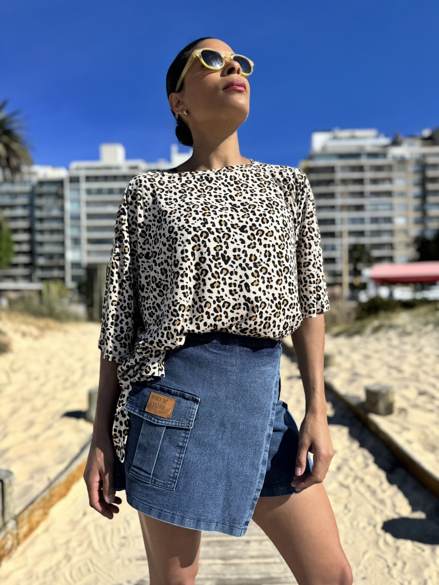 Short pollera Emma (jean oscuro) - Piky Store
