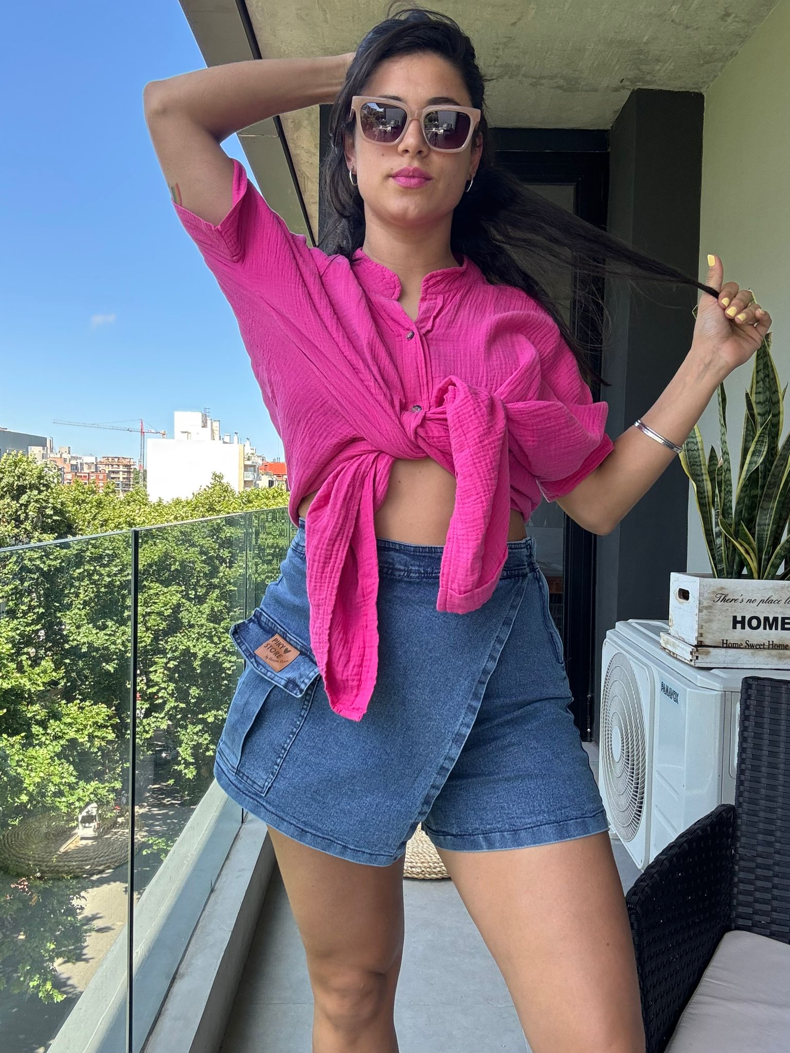 Short pollera Emma (jean oscuro) - Piky Store